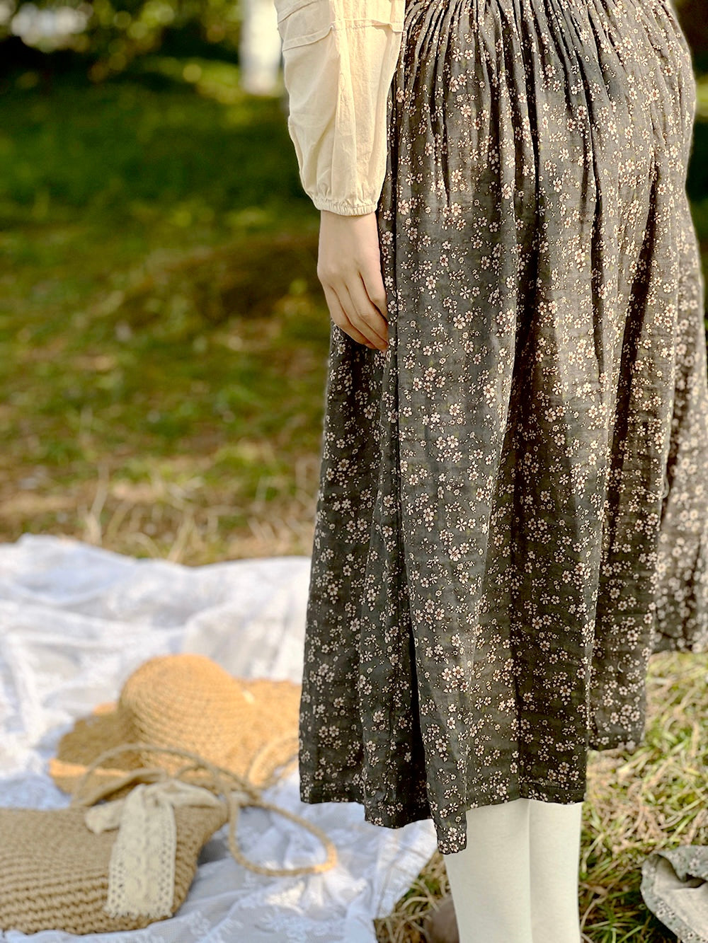 Cotton Farmcore Floral Print Skirt– The Cottagecore