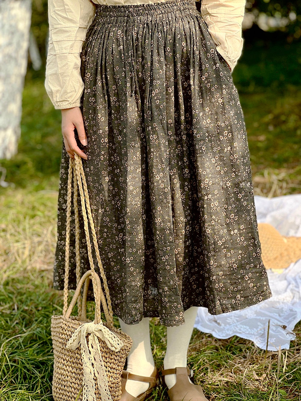 Cotton Farmcore Floral Print Skirt– The Cottagecore